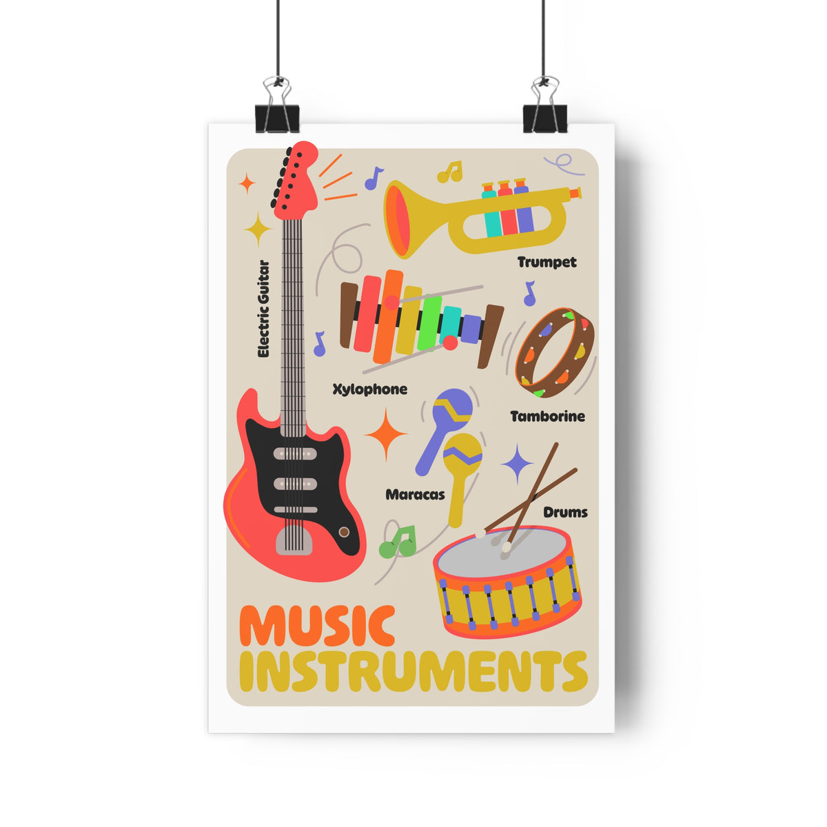 Music Instruments Poster – Cloudy and Friends
