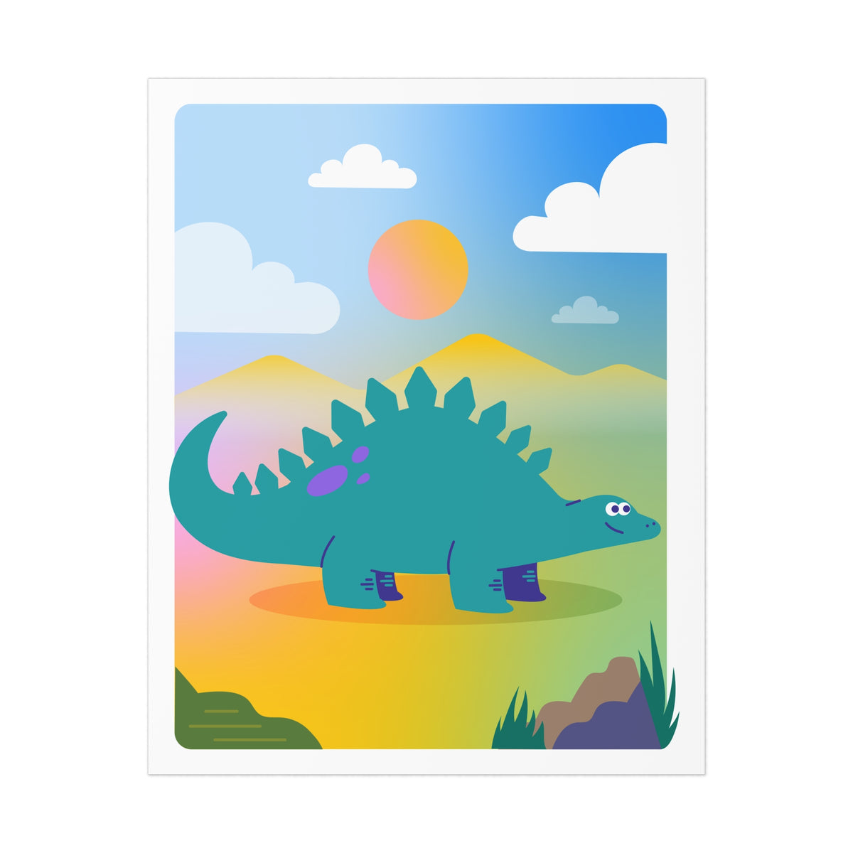 Stegosaurus Poster – Cloudy and Friends