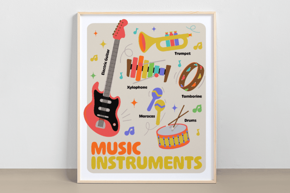 Music Instruments Poster – Cloudy and Friends